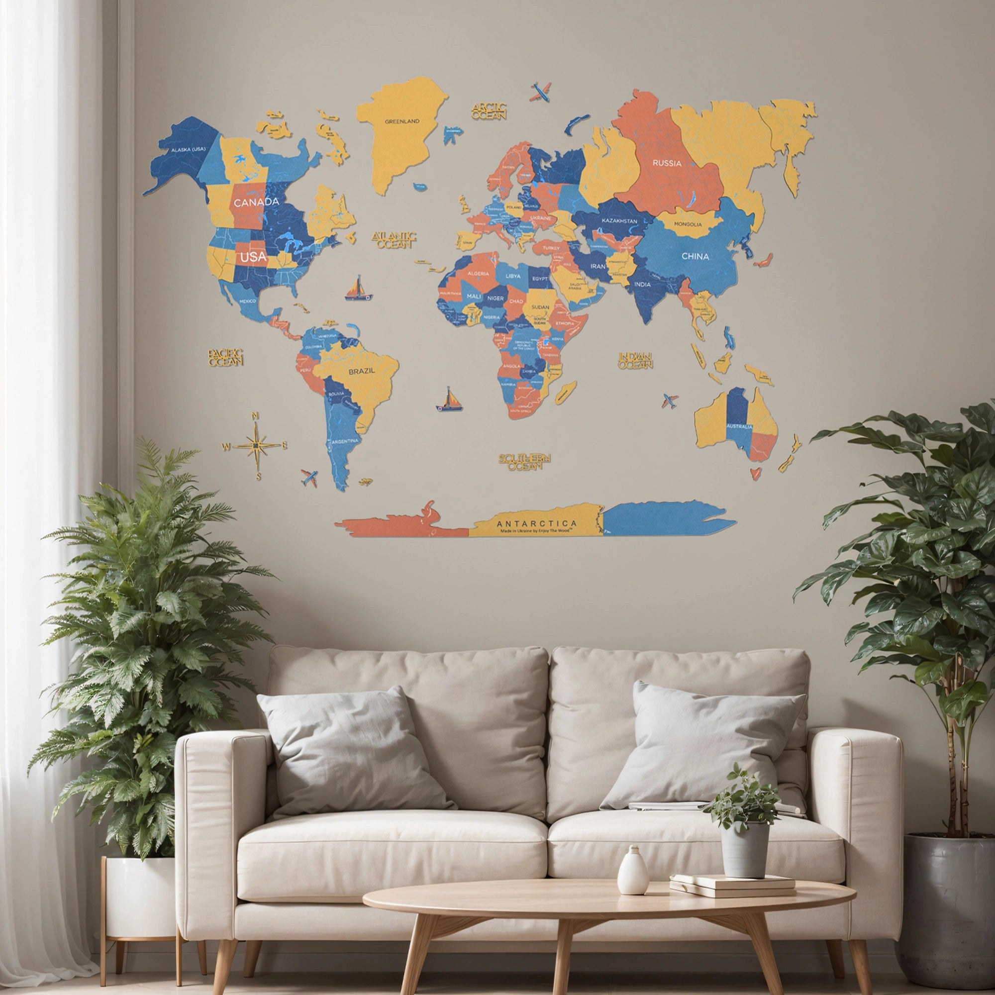 Wooden World Map Indie - Premium Wall Art & Gifts | UAE & GCC – Decor Souq