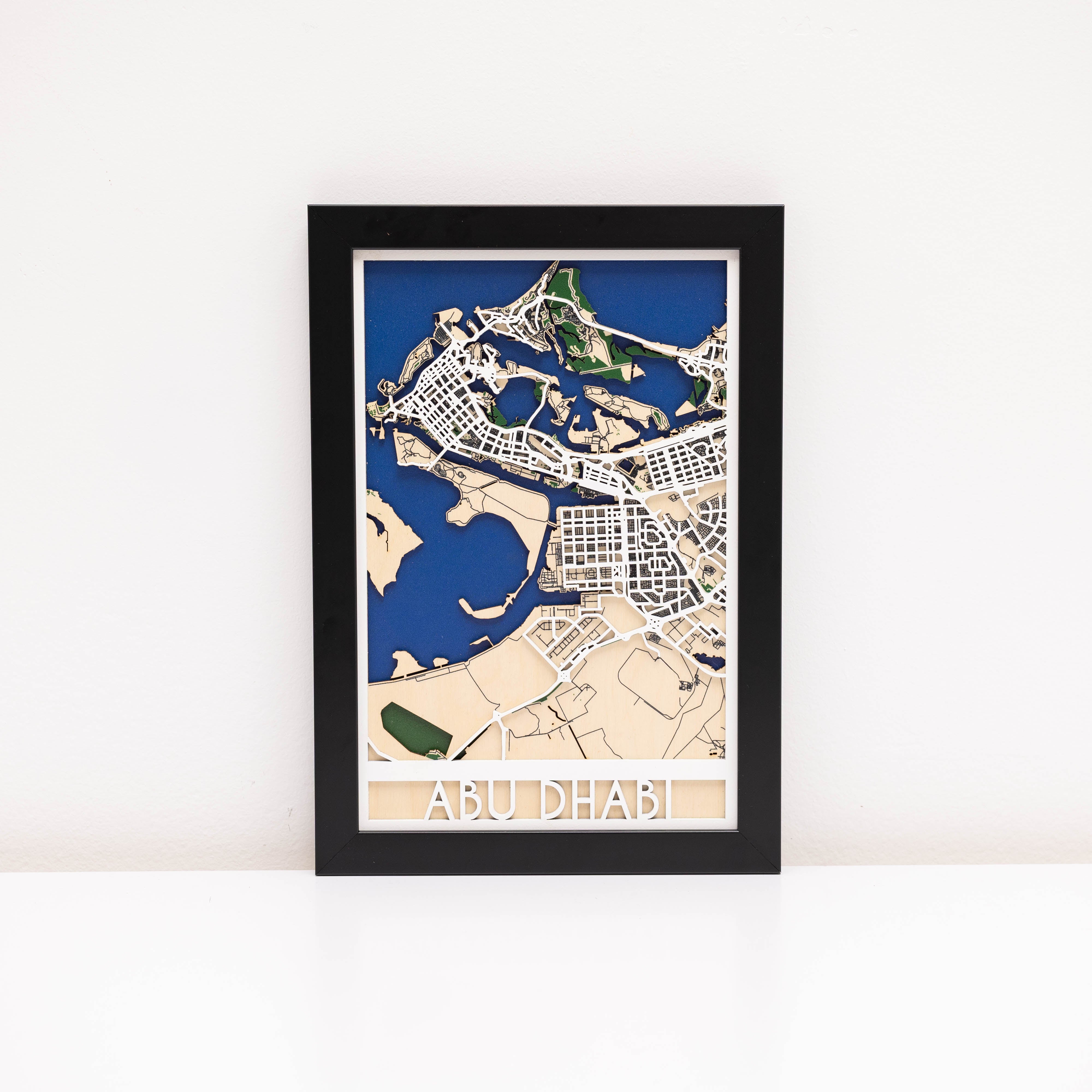 3D Wooden Abu Dhabi City Map – Handcrafted Wall Art | Enjoy The Wood ...