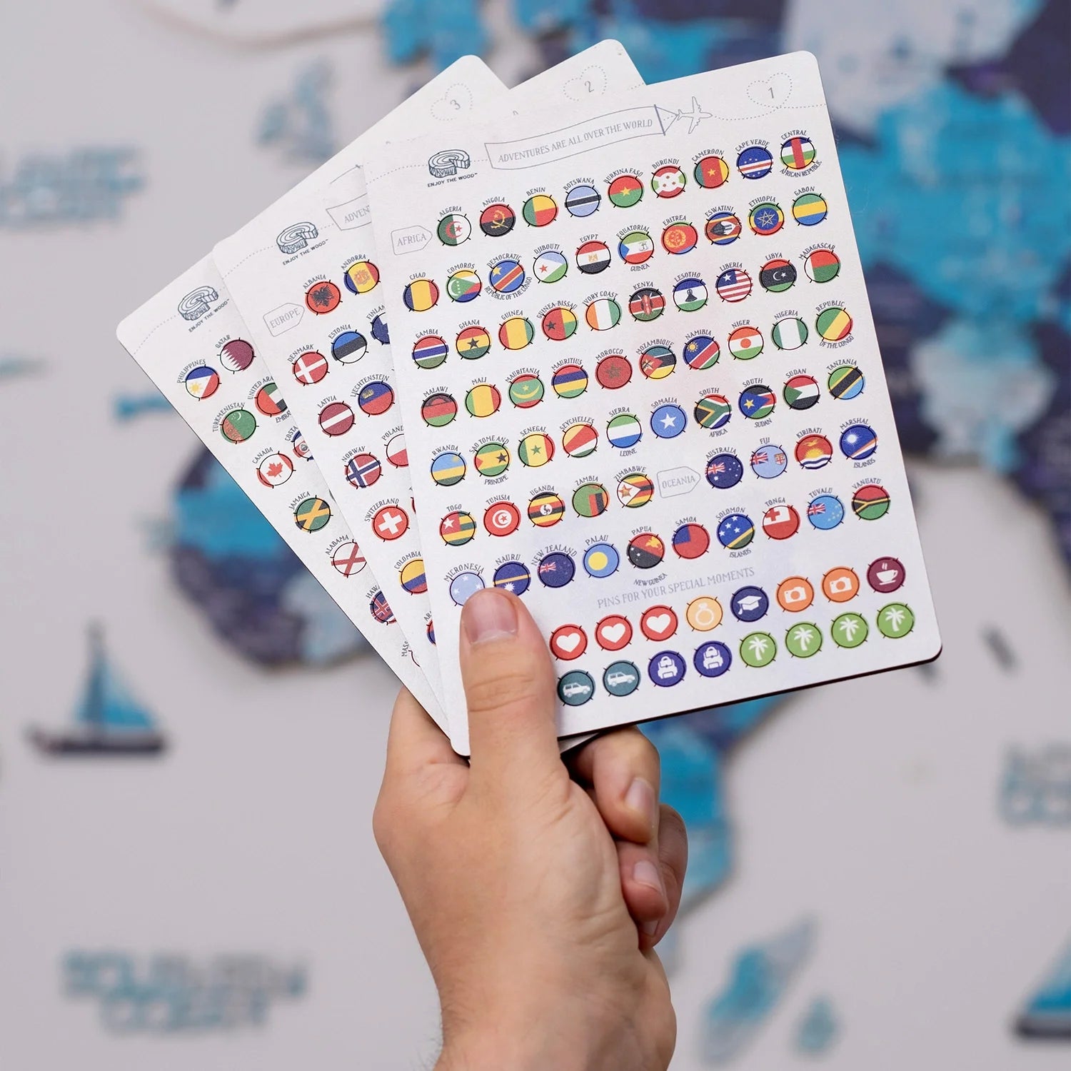 Wooden Flag Sticky Pins – Decor Souq